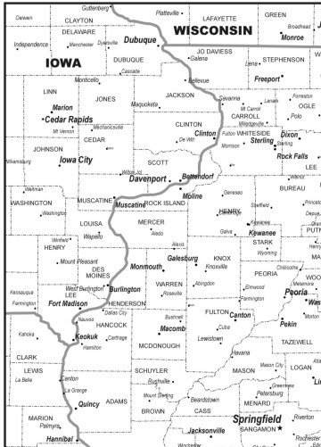 Illinois COUNTY MAP Download To Your Computer